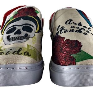 NEW VINTAGE | Shoes | Womens Printed Canvas Sneakers Frida Kahlo | Poshmark